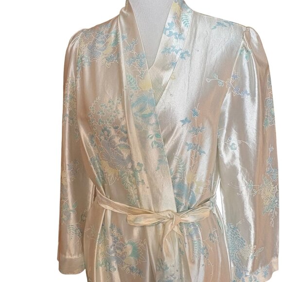 Sears | Intimates & Sleepwear | Vintage Sears Long Floral Satin Robe ...